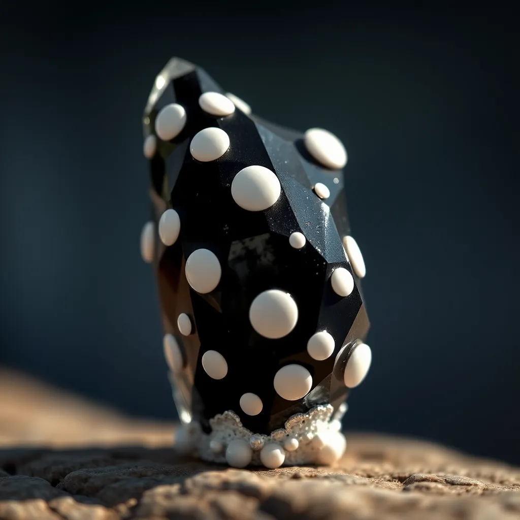 Discovering the Allure of Black Crystal with White Dots